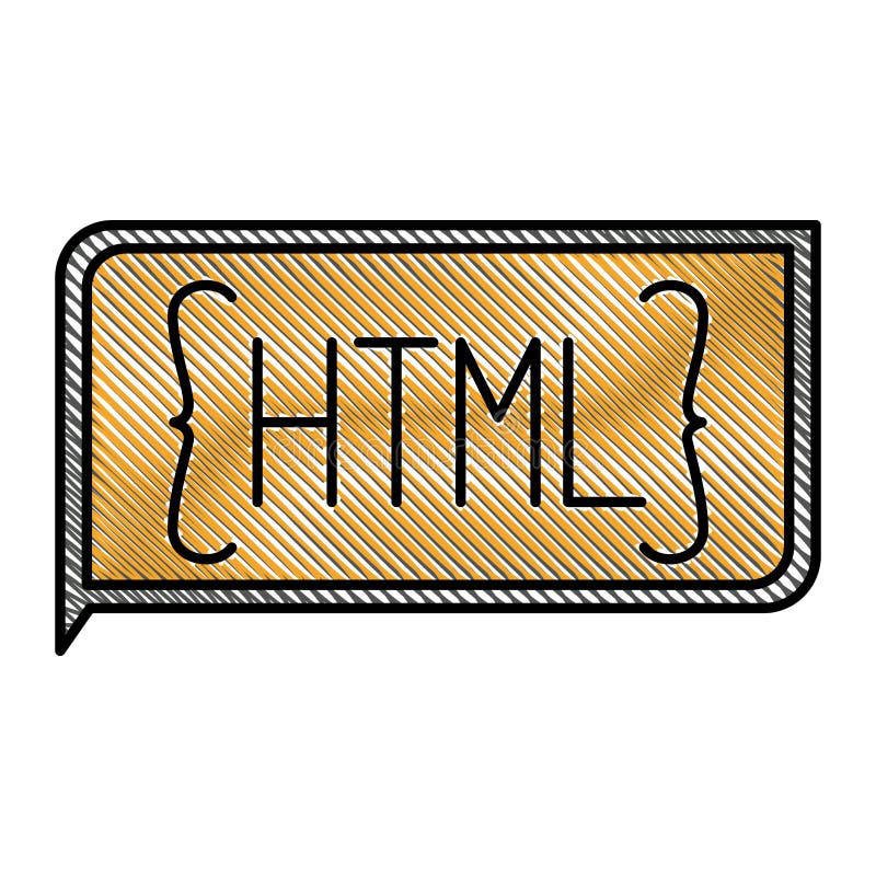 Colored Pencil Silhouette of Rectangle Text Html Stock Vector ...