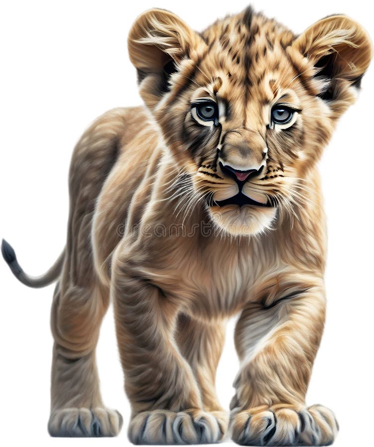 Colored-pencil Sketch of a Lion. AI-Generated. Stock Photo ...