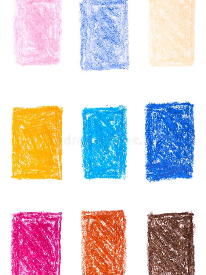 Colored Pencil Strokes Isolated on White Background Stock Photo - Image ...