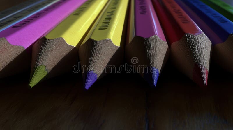 Colorful Pencil Close-up stock illustration. Illustration of gradient ...