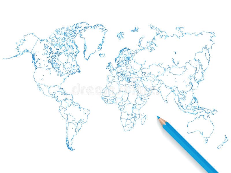 World Map Pencil Stock Illustrations – 3,171 World Map Pencil Stock ...
