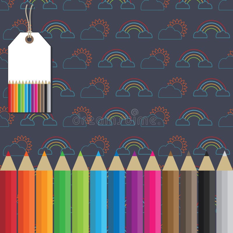 Colored pencils stock vector. Illustration of gift, badge - 11110721