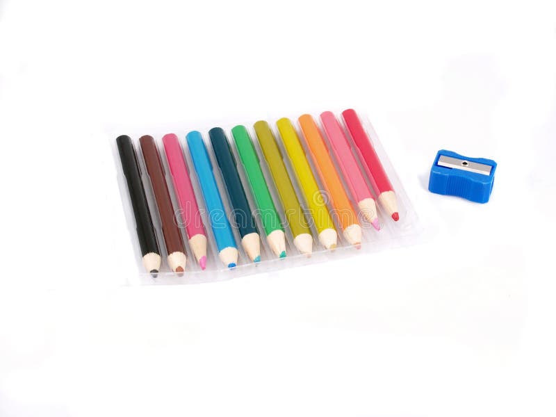 Colored pencils stock image. Image of short, crafts, orange - 1688445