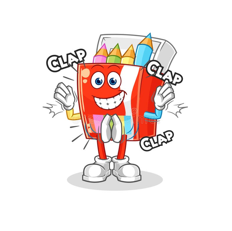 Colored Pencils Applause Illustration. Character Vector Stock ...