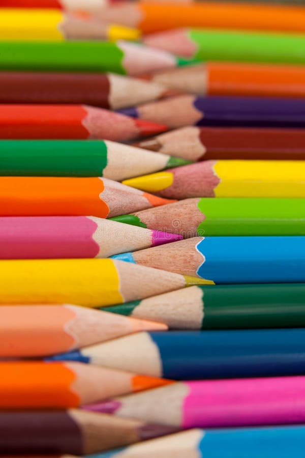 Colored Pencils Arranged in Interlock Pattern Stock Photo - Image of ...