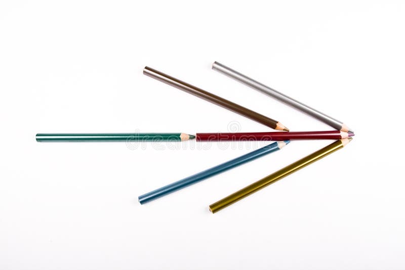 Colored Pencils Arrow stock image. Image of pointer, white - 4672989