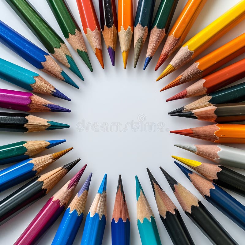 Colored Pencils Background. Color Pencils Isolated on White Background ...