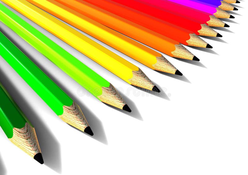 Colored Pencils Background stock illustration. Illustration of black ...