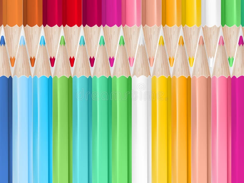 Colored Pencils Background. EPS 10 Stock Vector - Illustration of ...