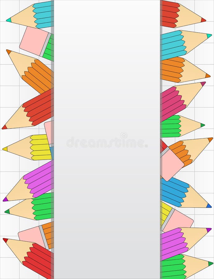 Colored pencils banner stock vector. Illustration of grid - 39033719