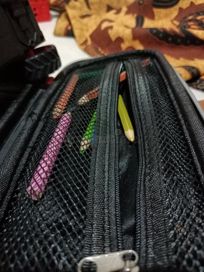 Colored Pencils in a Pencil Case Stock Photo - Image of case, pencils ...