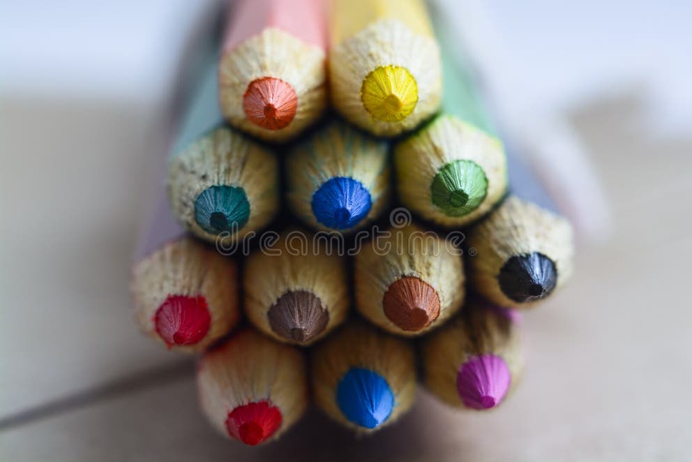 Colored pencils closeup. stock image. Image of group - 89067833