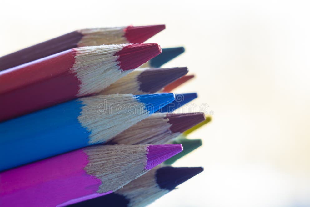 Colored pencils closeup. stock photo. Image of sharp - 89067996
