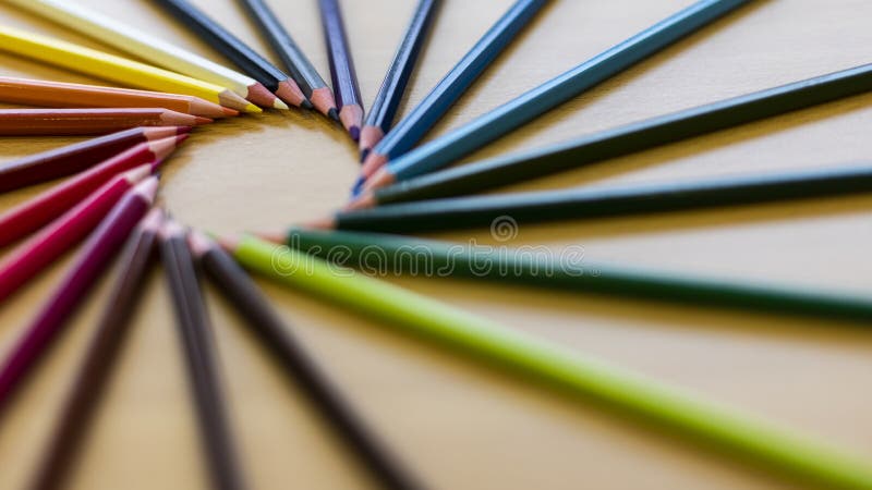 Colored Pencils in a Color Order Stock Image - Image of blue, purple ...