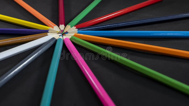 Colored Pencils in a Color Order Stock Image - Image of orange, pencils ...