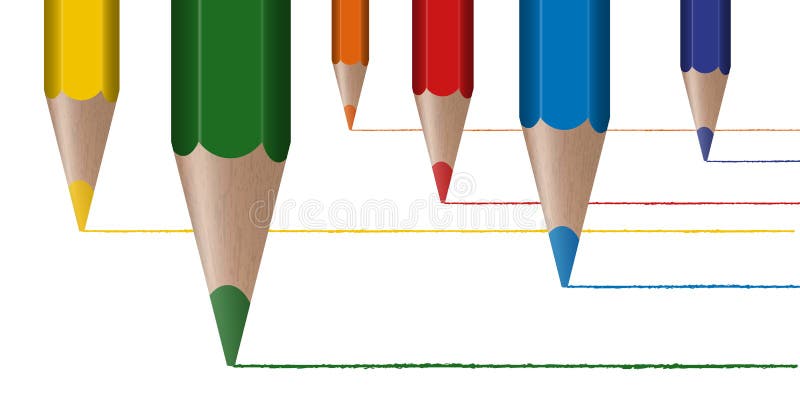 Colored pencils draw lines stock vector. Illustration of colour - 83744320