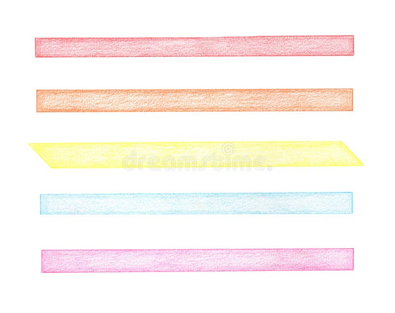 Colored Pencils Drawing Abstract Colorful Stripes Isolated Stock Photo ...
