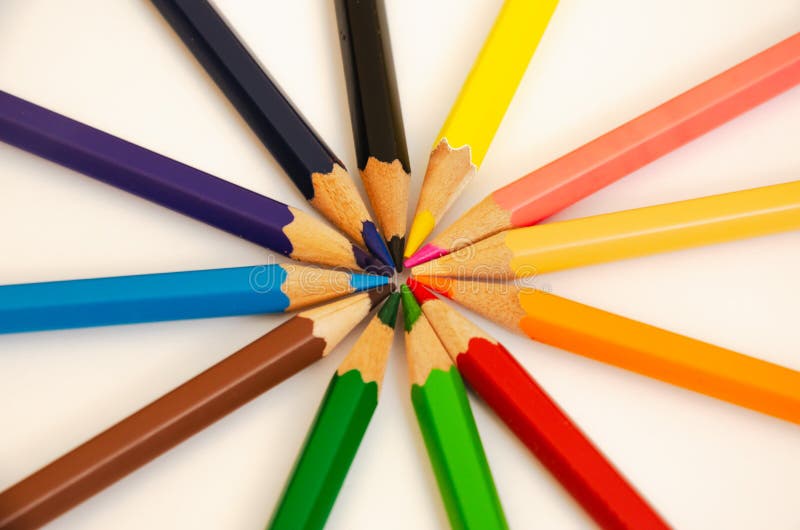 Colored Pencils for Drawing on a Light Background Stock Image - Image ...