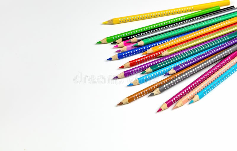 Colored Pencils for Drawing Various Colors for Children. Stock Image ...