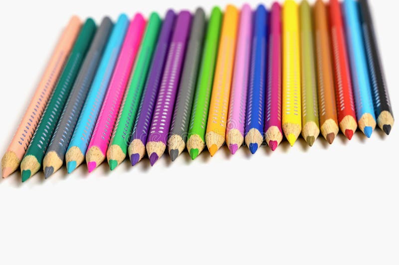 Colored Pencils for Drawing Various Colors for Children. Stock Photo ...