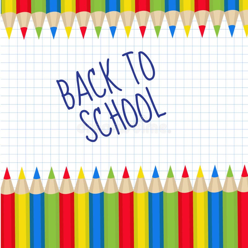 Colored Pencils Frame for Text. Back To School Frame, Invitation ...