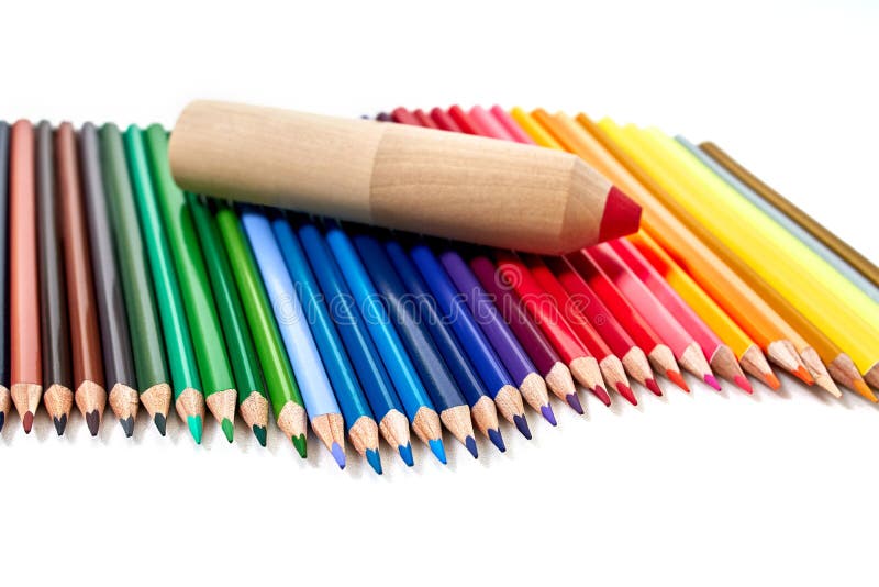 Colored Pencils Have Many Colors Arranged Together Stock Image - Image ...