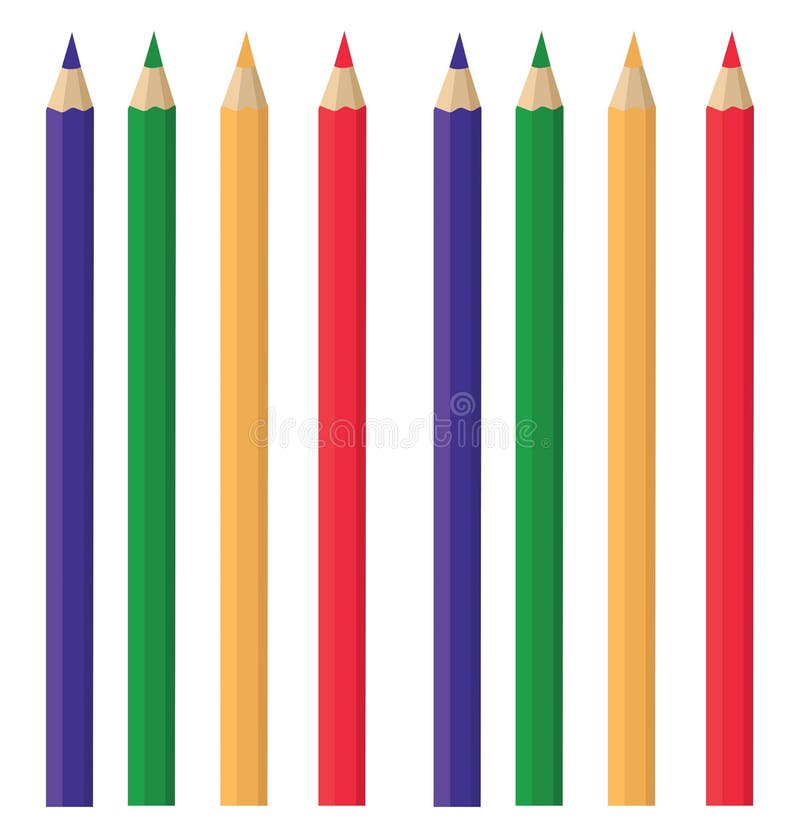 Colored pencils, icon stock vector. Illustration of crayon - 261384017