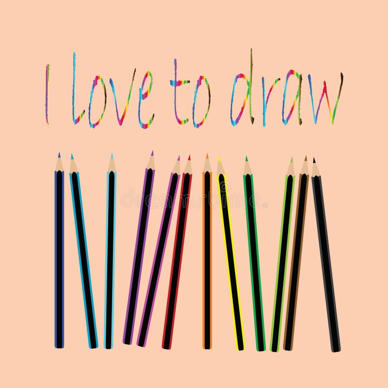 Pencils in love stock vector. Illustration of pink, sight - 24417819