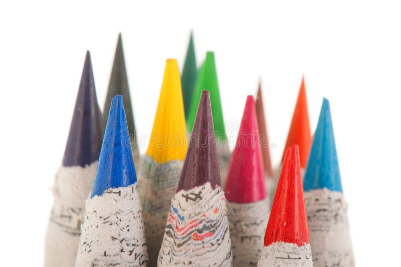 Colored Pencils Isolated Over White Background Stock Photo - Image of ...