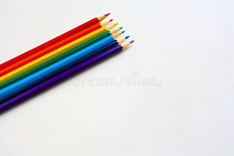 Pencils rainbow stock photo. Image of drawing, multicolored - 4545042