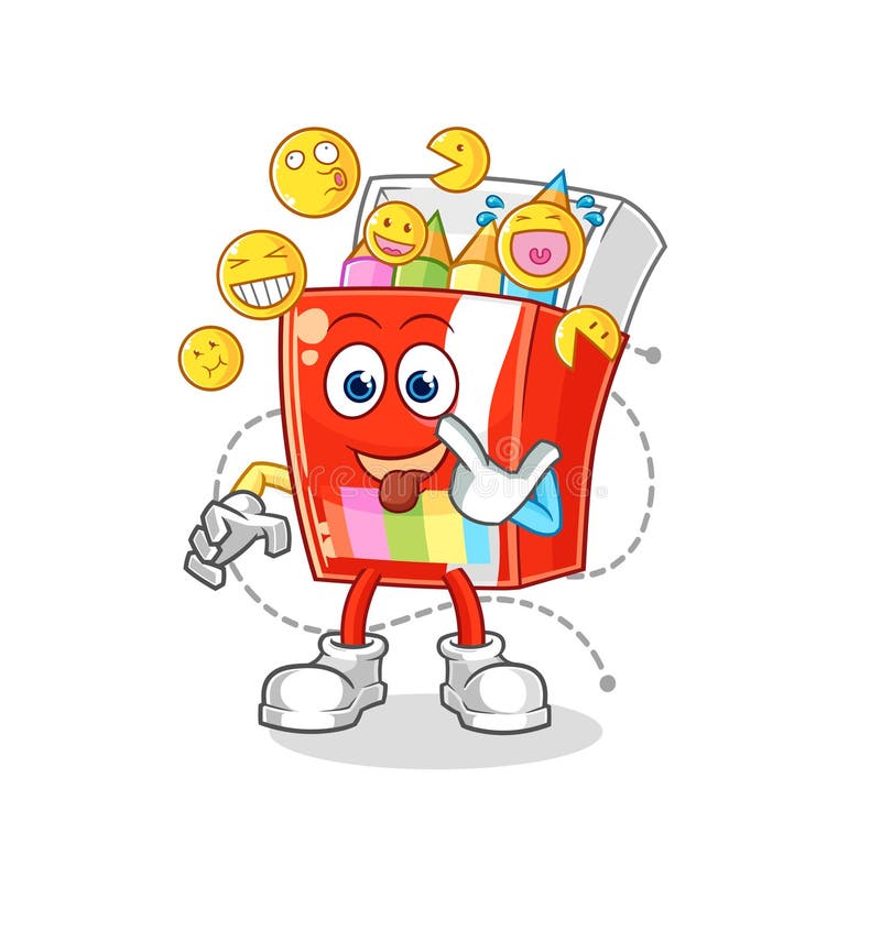 Colored Pencils Laugh and Mock Character. Cartoon Mascot Vector Stock ...