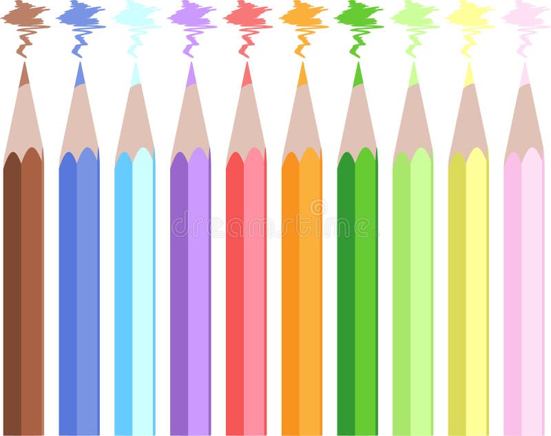 Colored pencils line stock vector. Illustration of paint - 17002583