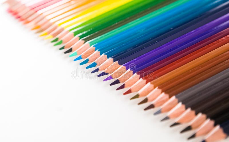 Colored Pencils Lying in Row Stock Image - Image of colors, point ...