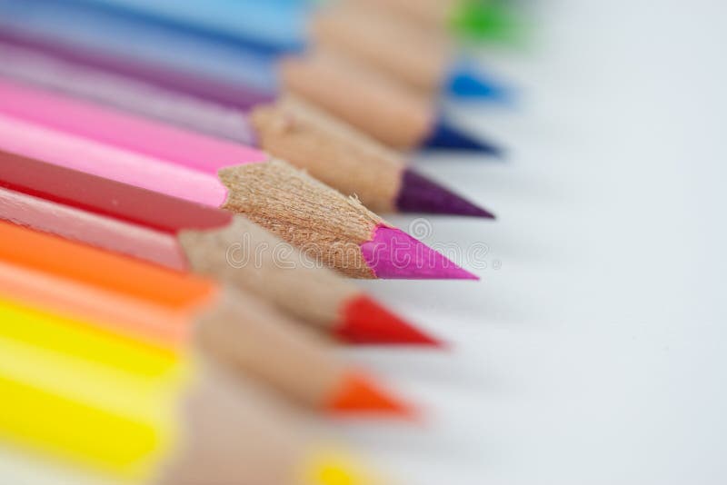 Colored pencils macro stock image. Image of school, pencil - 60840951