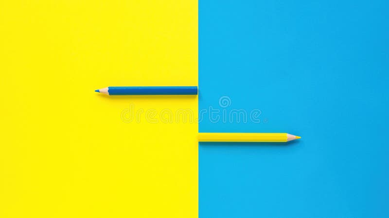 Colored Pencils on Opposite Colored Background Stock Photo - Image of ...
