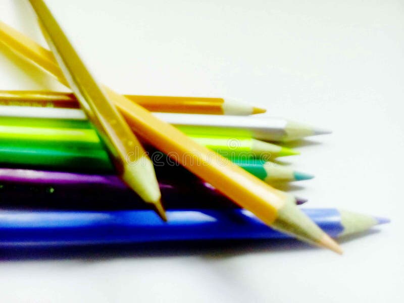Colored Pencils on the Paper Stock Image - Image of multicolors, paper ...