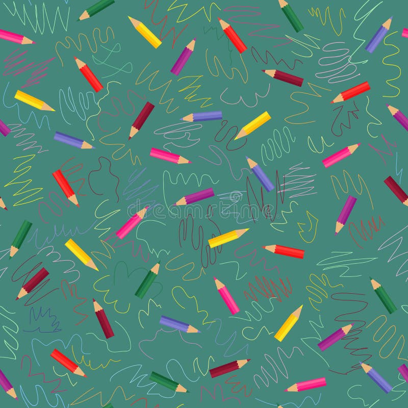 Colored pencils pattern stock vector. Illustration of abstraction ...