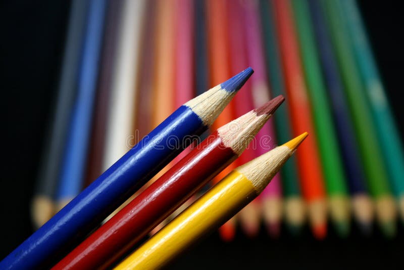 Colored Pencils (primary Colors) Stock Image - Image of education ...