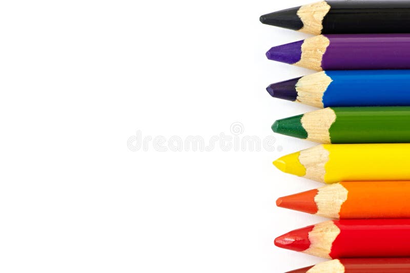 Colored Pencils on the Right Side Stock Photo - Image of drawing ...