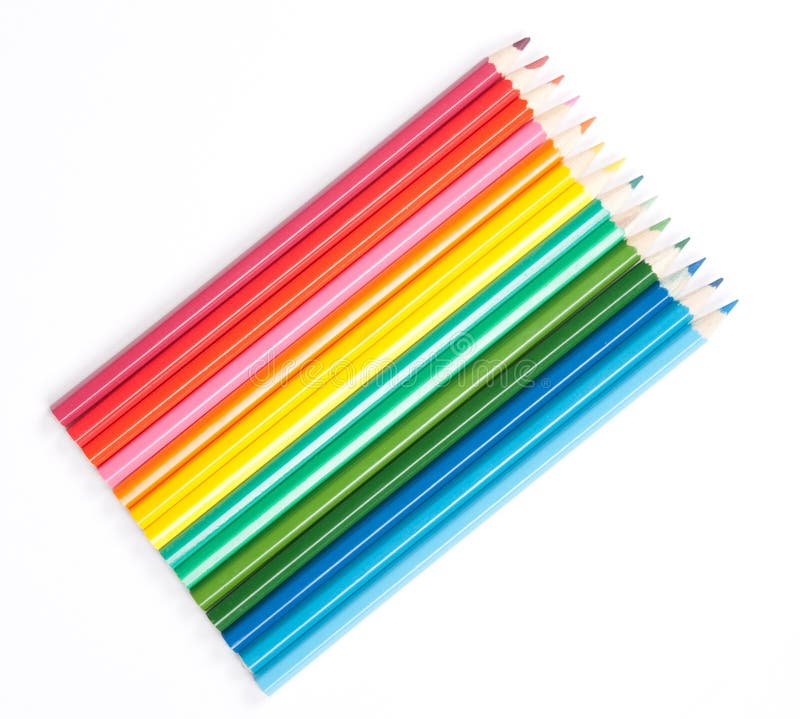 Colored pencils in a row stock photo. Image of colour - 12328002
