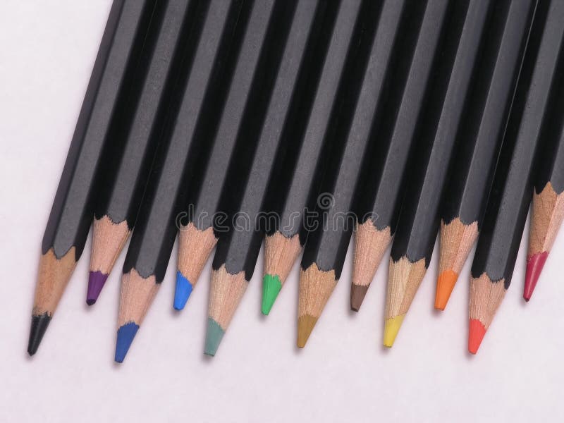 Colored Pencils in row stock image. Image of student, artist - 1769445