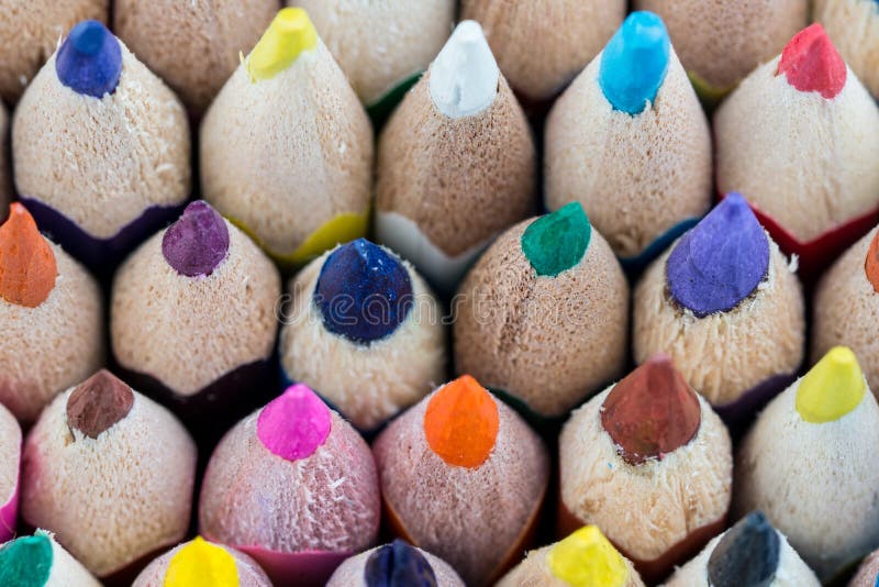 Colored Pencils in a Row on the Bottom Stock Image - Image of ...