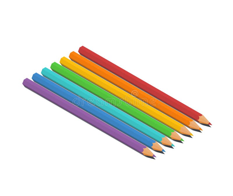 Color Order Pencils Rainbow Spectrum Stock Illustrations – 142 Color ...