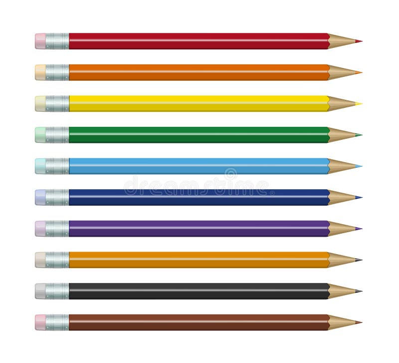 Vector Set of Pen and Mechanical Pencil Stock Vector - Illustration of ...