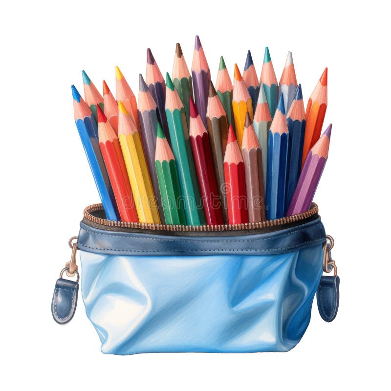 Colored Pencils Set in Colorful Cases Stock Photo - Illustration of ...