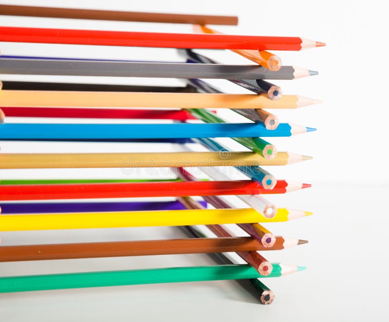 Pencils Stacked in Log House Stock Image - Image of drawing, pencil ...