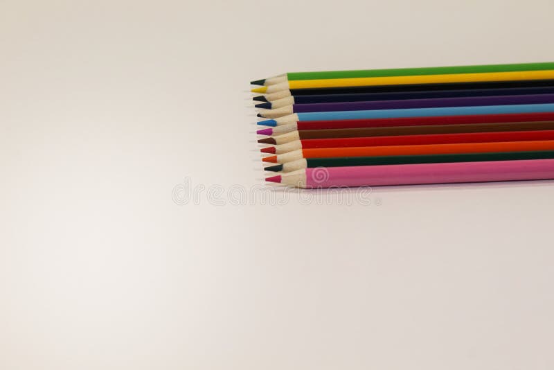 Colored Pencils Together RIght Side 2 Stock Image - Image of education ...