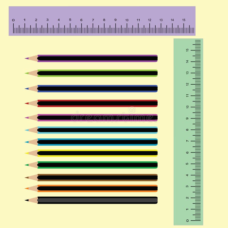 Colored Rulers stock vector. Illustration of orange, foot - 4687798