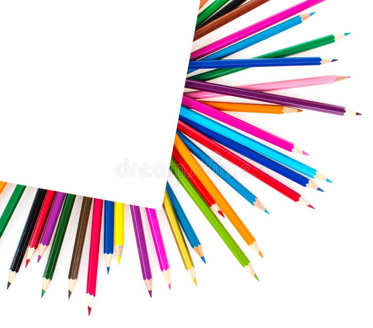 Colored Pencils Under Sheet Paper Stock Illustrations – 4 Colored ...