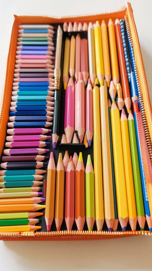 Colored Pencils, Various Beautiful Bright Colors, Rows of Colored ...
